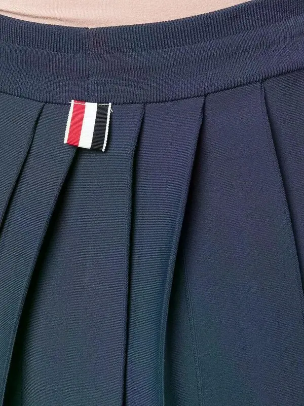 Thom Browne Pleated Mini Skirt With Rwb Stripe Detailing