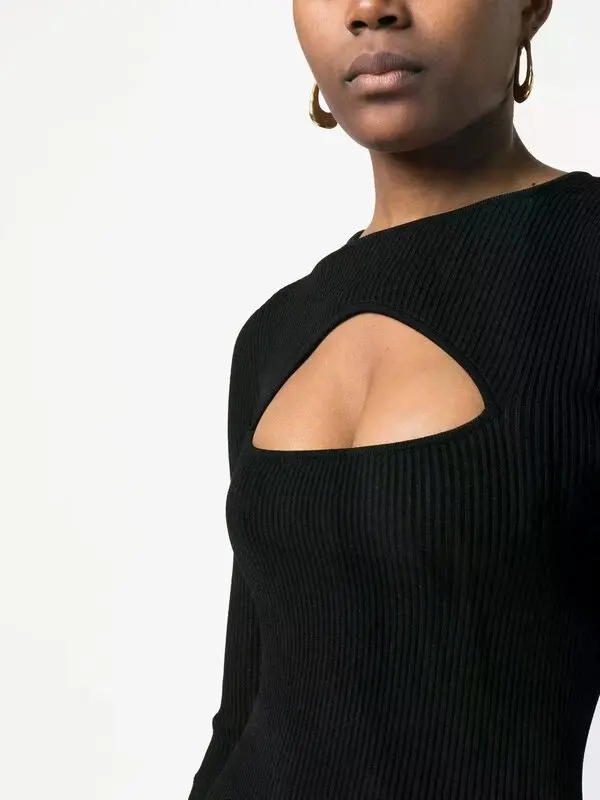 Dsquared2 Ribbed Knit Cut-out Mini Dress
