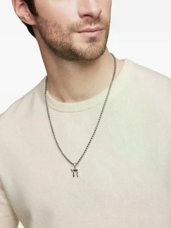 David Yurman Sterling Black Diamond Chai Amulet