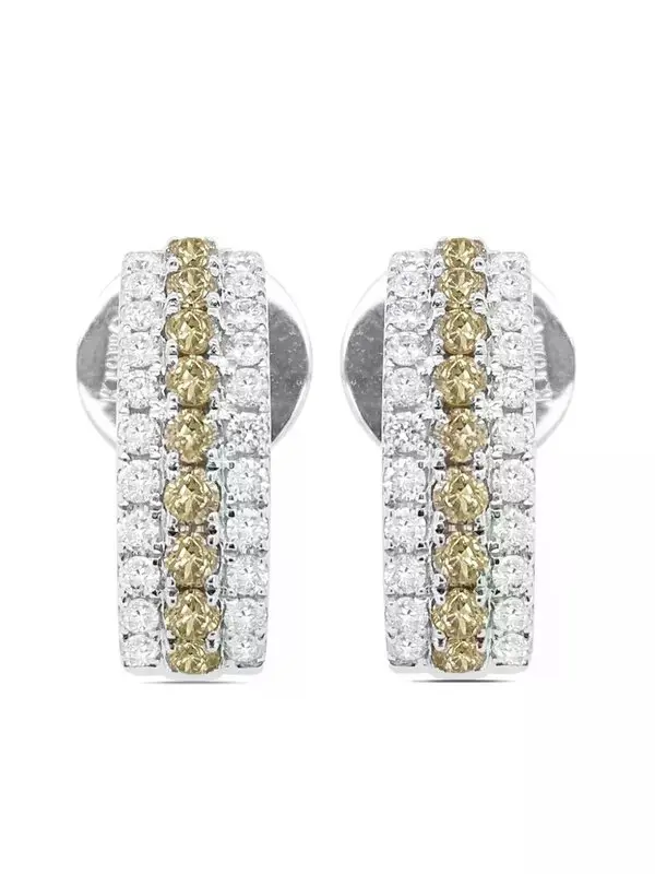 HYT JEWELRY 18kt White Gold Diamond Half-hoop Earrings - Silver