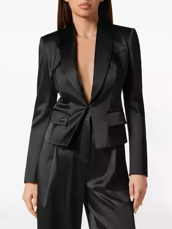 Philipp Plein Satin-finish Single-breasted Blazer