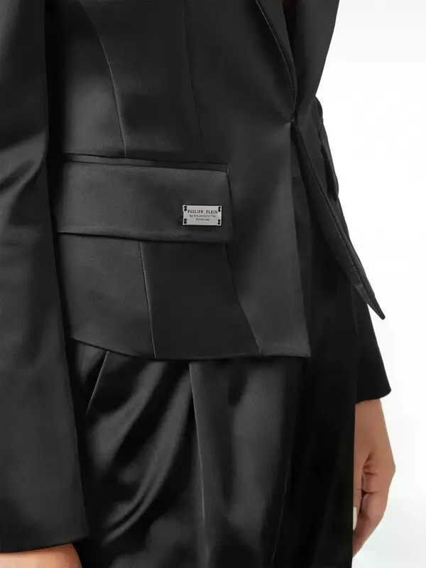 Philipp Plein Satin-finish Single-breasted Blazer