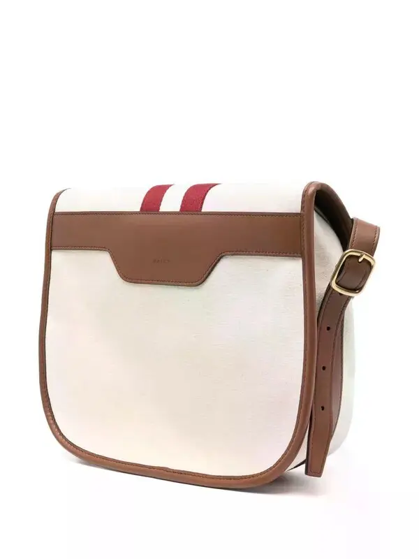 Bally Two-stripe Detail Flap Messenger Bag - Neutrals