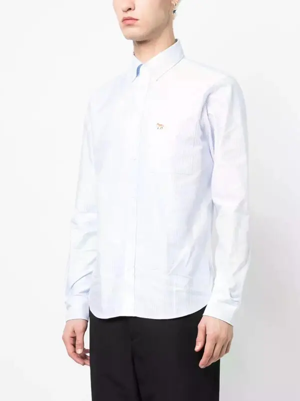 Maison Kitsuné Embroidered-fox Cotton Shirt