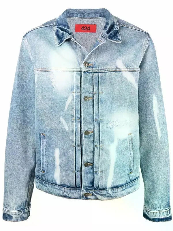 424 Bleached Denim Jacket - Blue