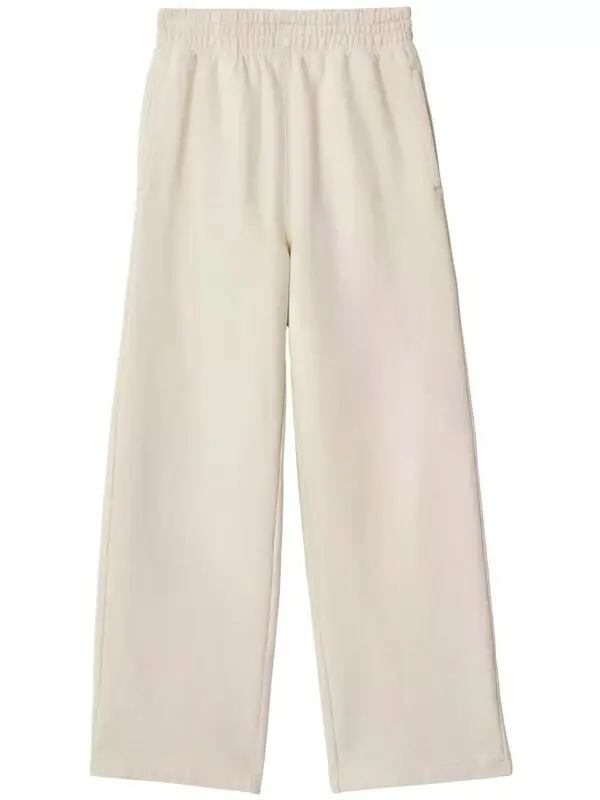 Burberry Logo-embroidered Cotton Track Pants - Neutrals