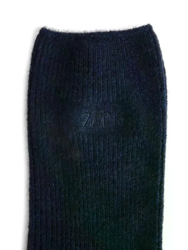 Zadig&Voltaire Midnight Cashmere Ribbed Knit Socks