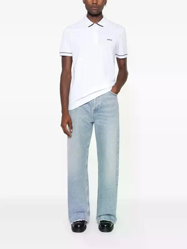 BOSS Raised-logo Polo Shirt - White