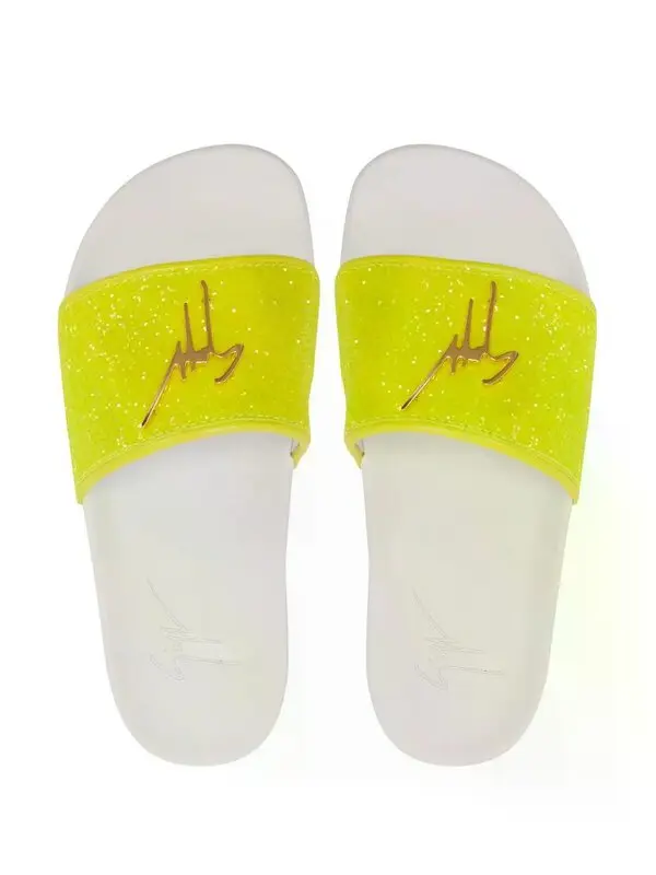 GIUSEPPE ZANOTTI Glitter Slides - Yellow