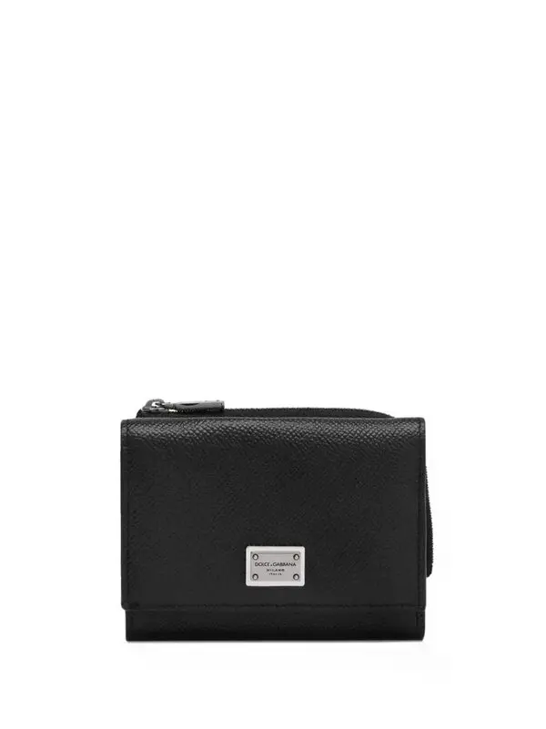 Dolce & Gabbana Logo-plaque Leather Wallet - Black