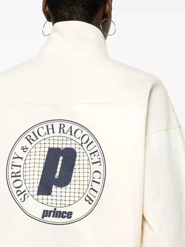 Sporty & Rich Logo-print Half-zip Sweatshirt