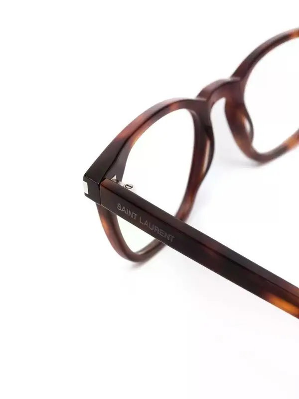 Saint Laurent Tortoiseshell Effect D-frame Eyeglasses