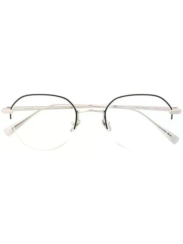 EQUE.M Water Drop Round Frame Glasses - Silver