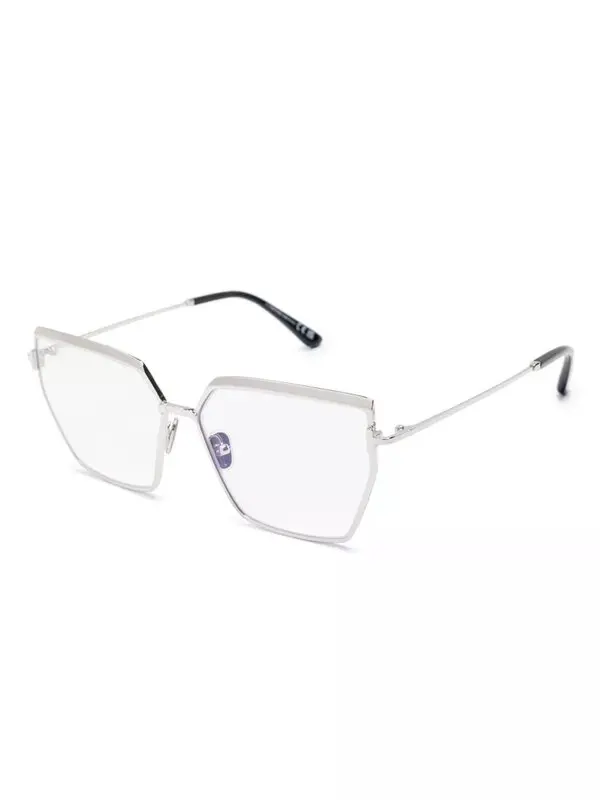 TOM FORD Geometric Frame Eyeglasses - Silver