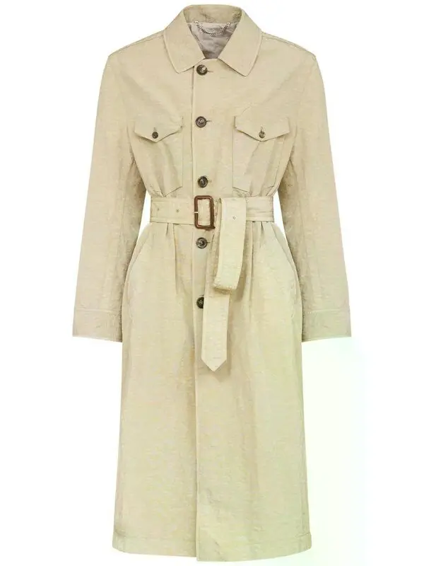 MAISON MARGIELA Belted Canvas Trench Coat - Neutrals