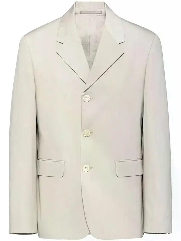 Prada Triangle Logo Single-breasted Blazer