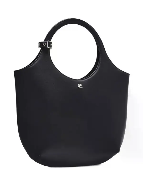 COURREGES Calf Leather Midi Bag - Black