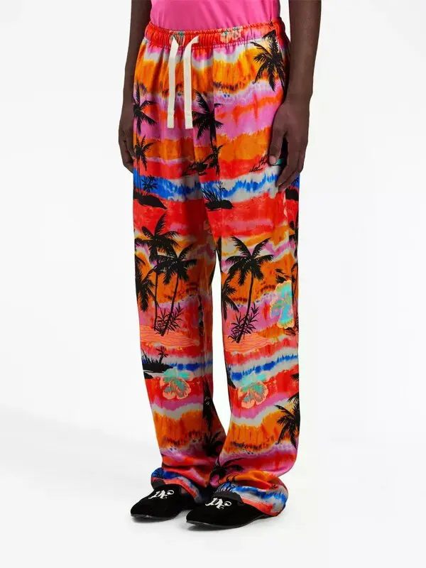 Palm Angels Psychedelic Palms Wide-leg Trousers - Multicolour