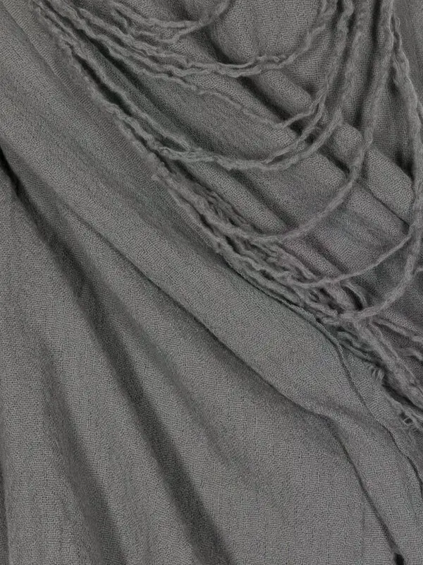 Yohji Yamamoto Distressed-finish Wool Scarf - Grey