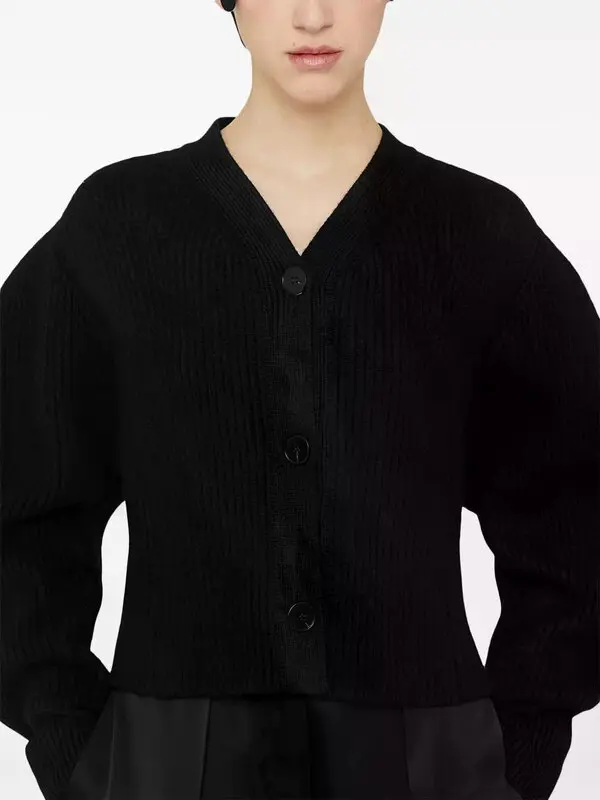 JIL SANDER Buttoned Ribbed Knit Cardigan