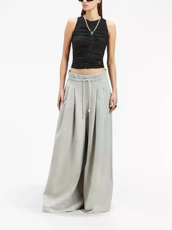 Palm Angels Ruched Stretch-cotton Tank Top