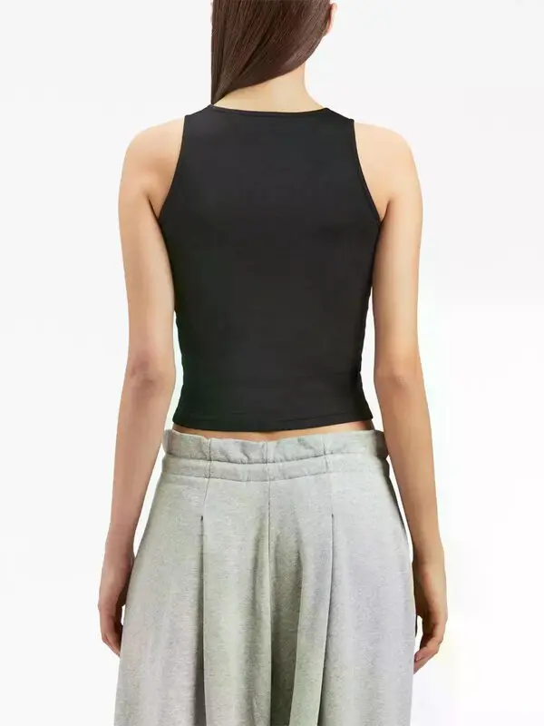 Palm Angels Ruched Stretch-cotton Tank Top