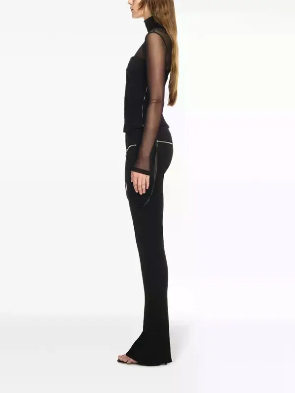 Off-White Corset Style Top With Logo Engraved Buttons