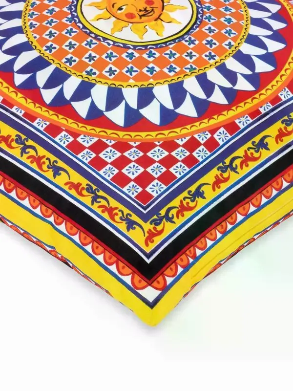 Dolce & Gabbana Small Carretto-print Duchesse Cotton Cushion