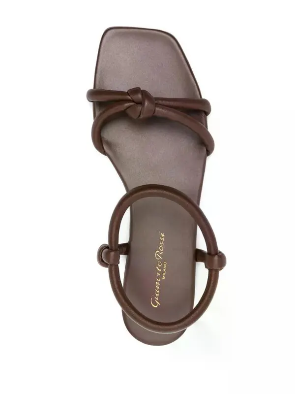 GIANVITO ROSSI Juno Leather Sandals - Brown