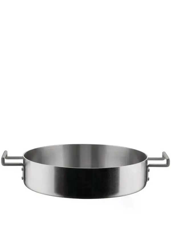 ALESSI Two-handles Low Casserole - Silver