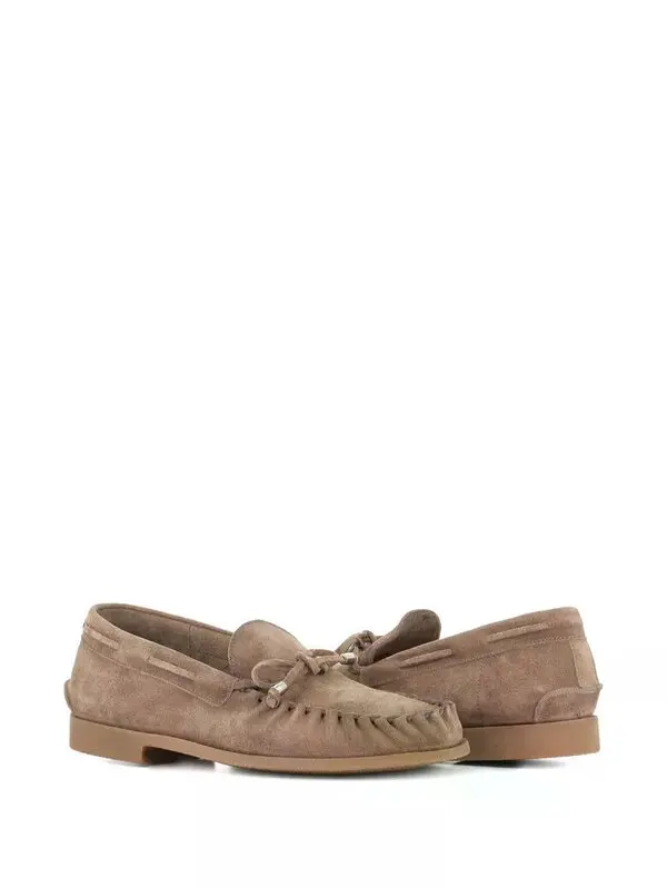 ALEXANDER HOTTO Taupe Suede Moccasin Shoes