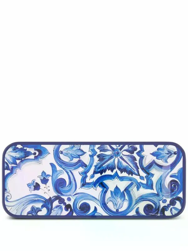 Dolce & Gabbana Small Mediterraneo-print Wooden Tray - Blue