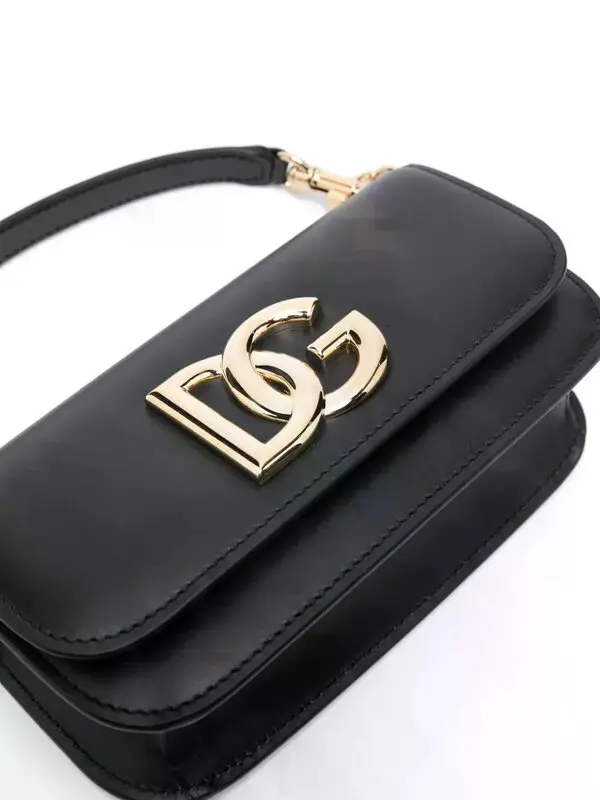 Dolce & Gabbana Crossbody Bag With Gold-tone Logo - Black
