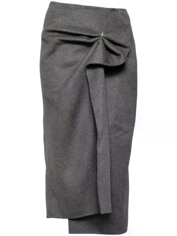 JNBY Asymmetric Draped Wool Blend Skirt