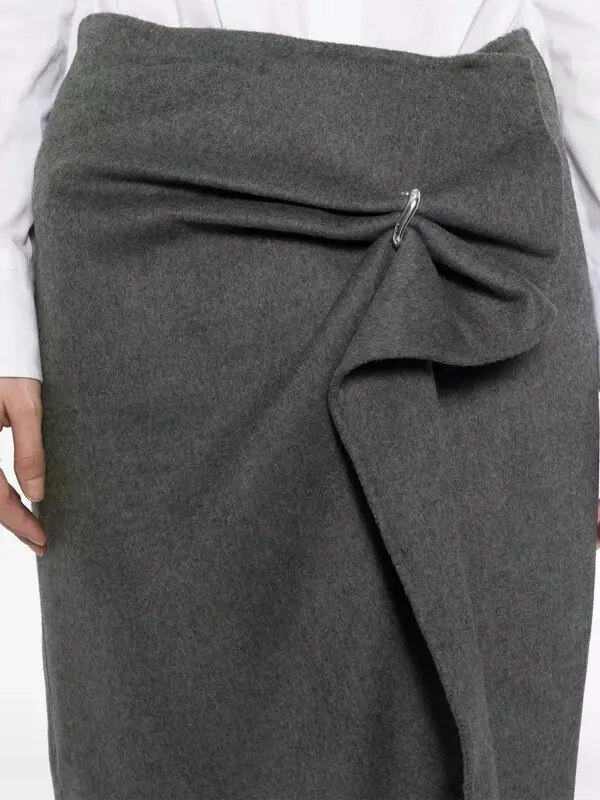 JNBY Asymmetric Draped Wool Blend Skirt