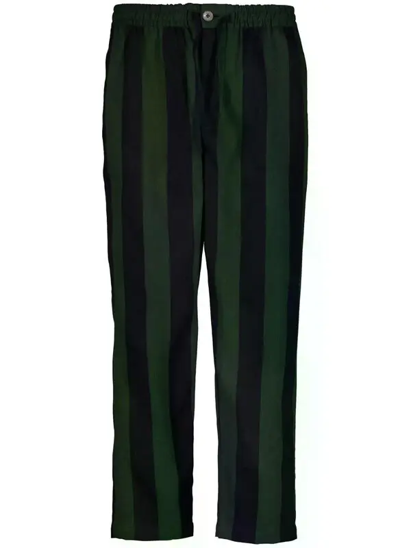 MARRAKSHI LIFE Striped Cotton Trousers - Black
