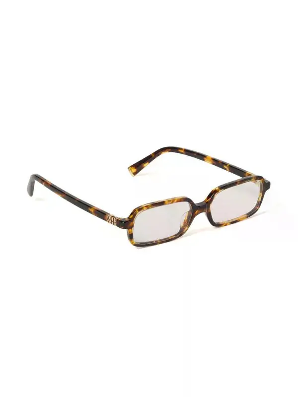 Miu Miu Rectangle Tortoiseshell Effect Sunglasses