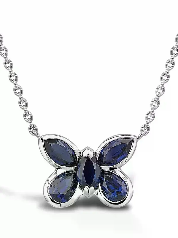 PRAGNELL 18kt White Gold Sapphire Butterfly Earrings - Silver