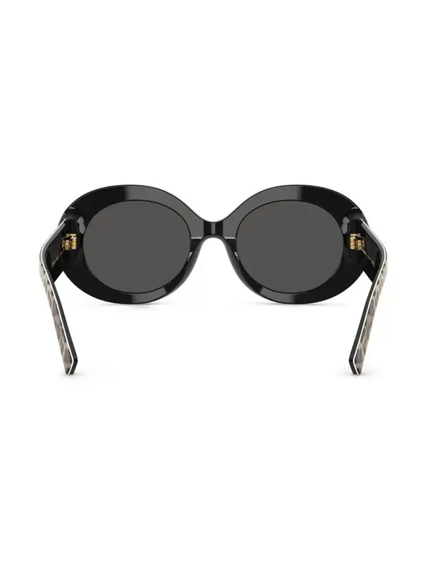 Dolce & Gabbana Leopard-print Round-frame Sunglasses