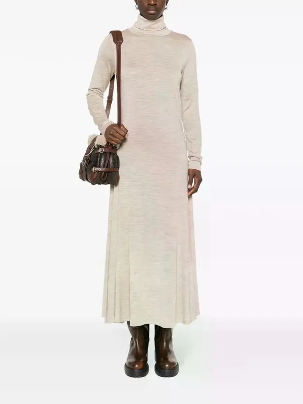 Polo Ralph Lauren Wool Blend Mélange Maxi Dress - Neutrals