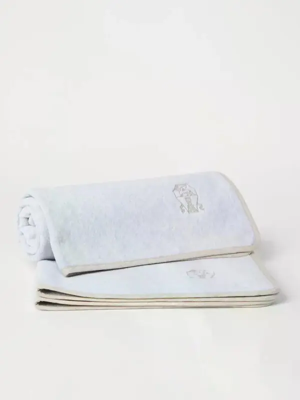 Brunello Cucinelli Logo-embroidered Towel - Grey