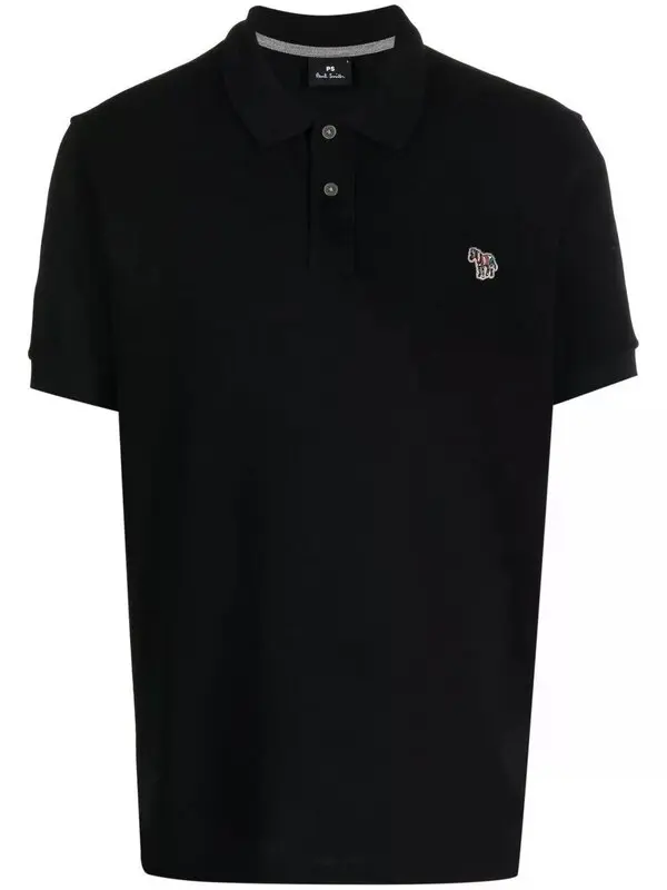 Paul Smith Zebra-motif Polo Shirt - Black