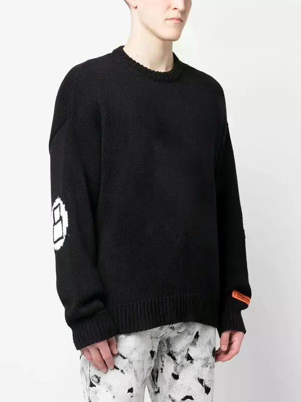 Heron Preston Intarsia Knit Crew Neck Jumper