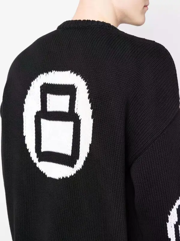 Heron Preston Intarsia Knit Crew Neck Jumper