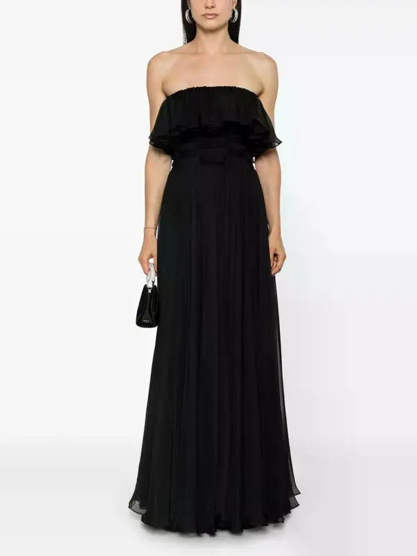 GEMY MAALOUF Strapless Ruffled Gown - Black