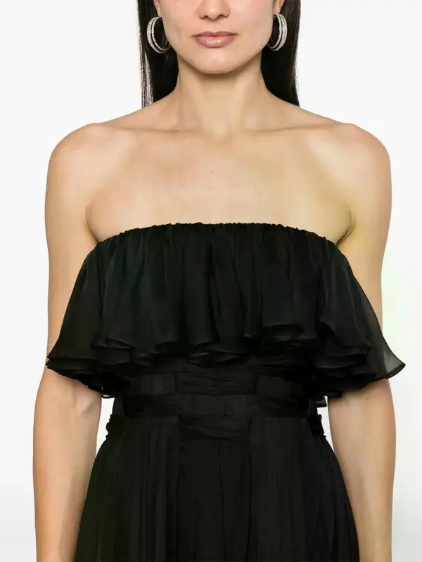 GEMY MAALOUF Strapless Ruffled Gown - Black
