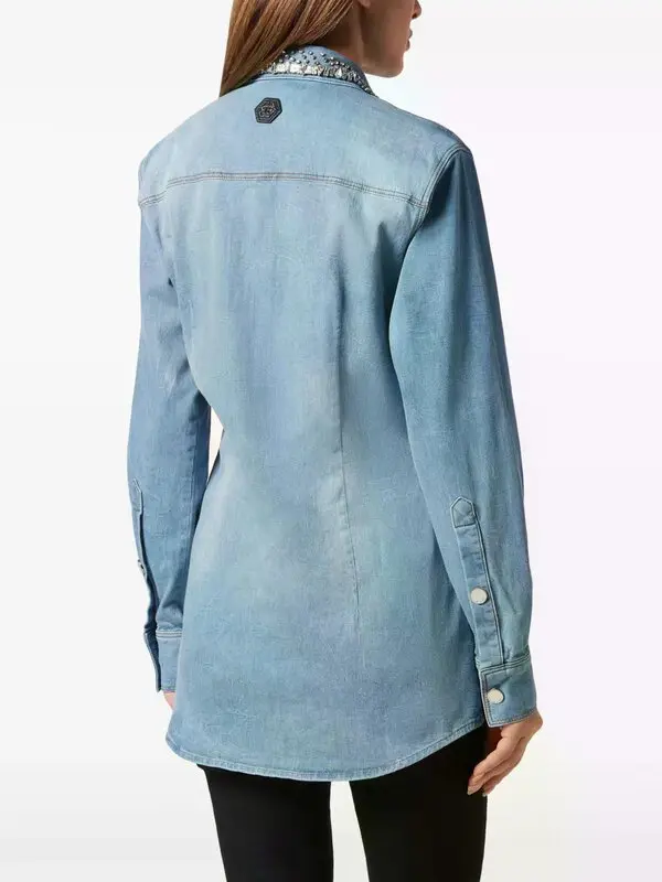 Philipp Plein Embellished Denim Shirt