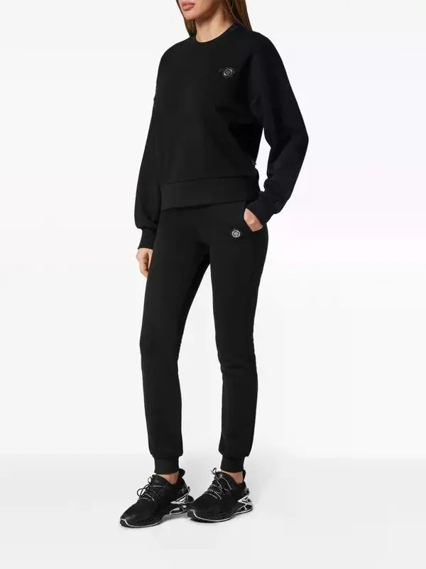 PLEIN SPORT Cropped Round-neck Sweatshirt