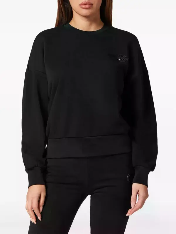 PLEIN SPORT Cropped Round-neck Sweatshirt