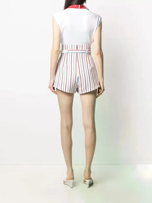Philosophy Di Lorenzo Serafini High-waisted Striped Shorts